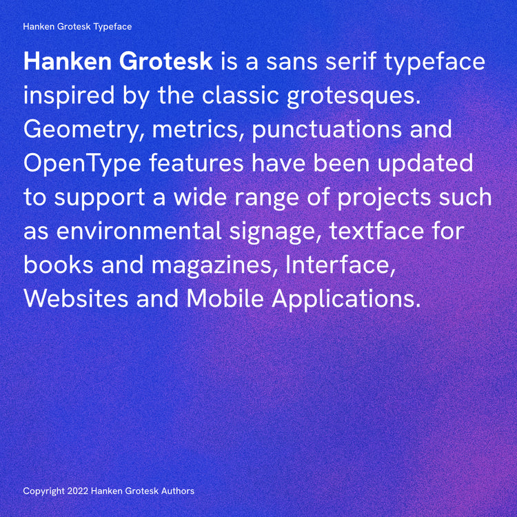 Hanken Grotesk – Hanken Design Co.